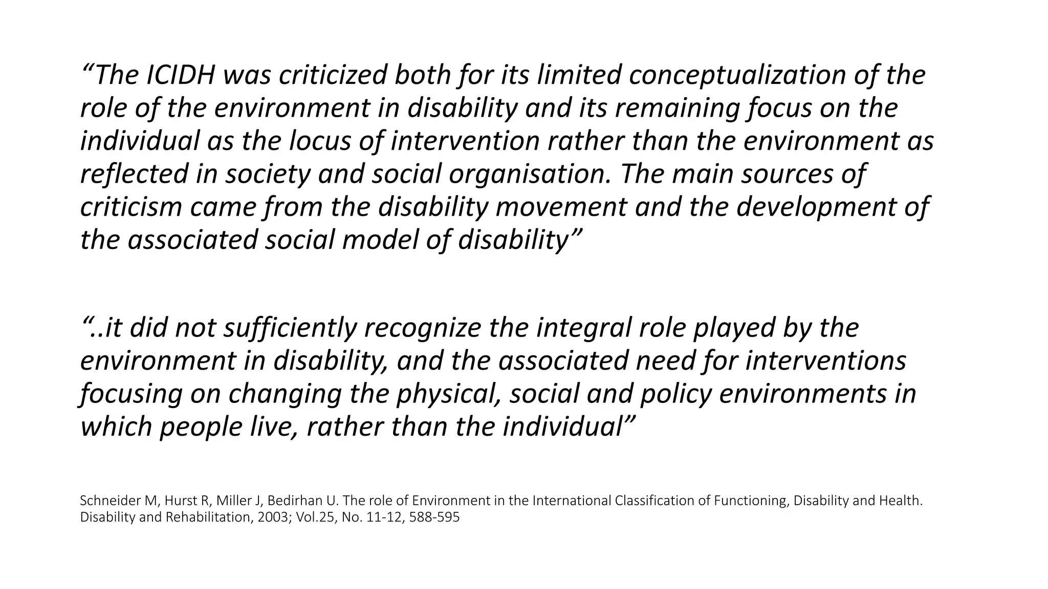 ICF Environmental Factors: catalyst for person-centred healthcare | PPTX