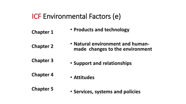 ICF Environmental Factors: catalyst for person-centred healthcare | PPT ...