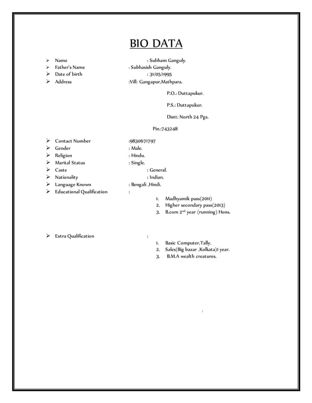 BIO DATA | DOCX