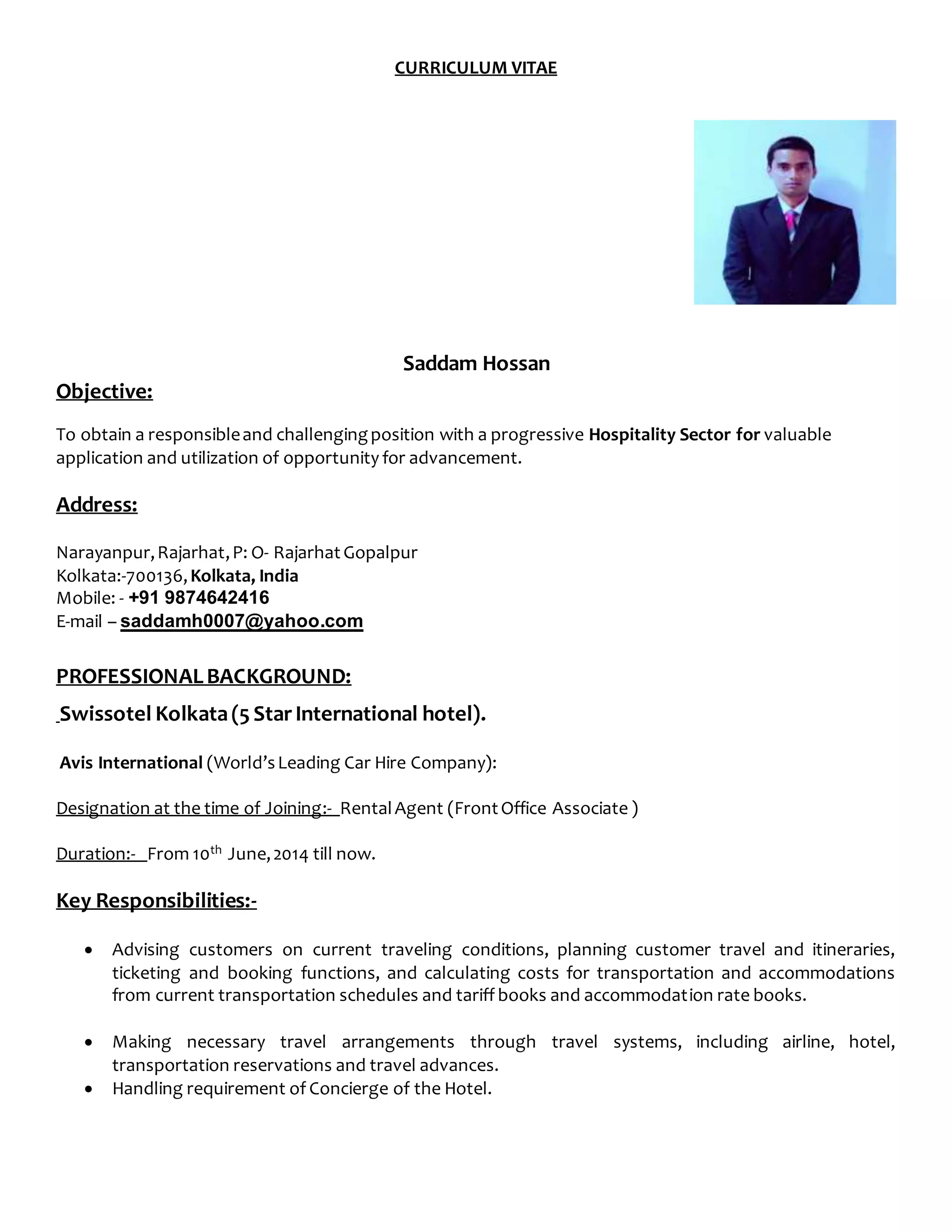 Resume_saddam | DOCX | Business Administration | Business