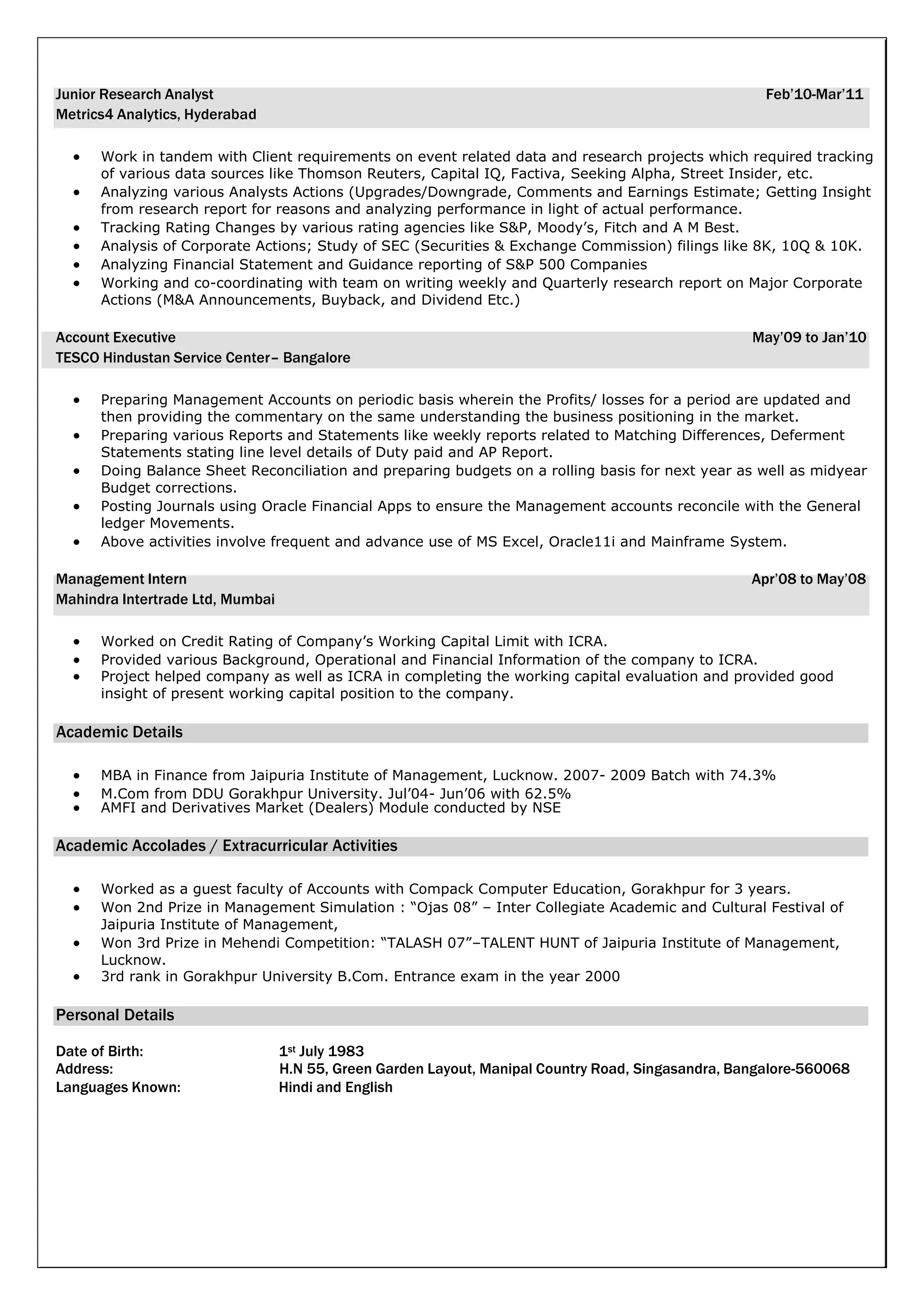 Pushplata Bora-Resume | PDF