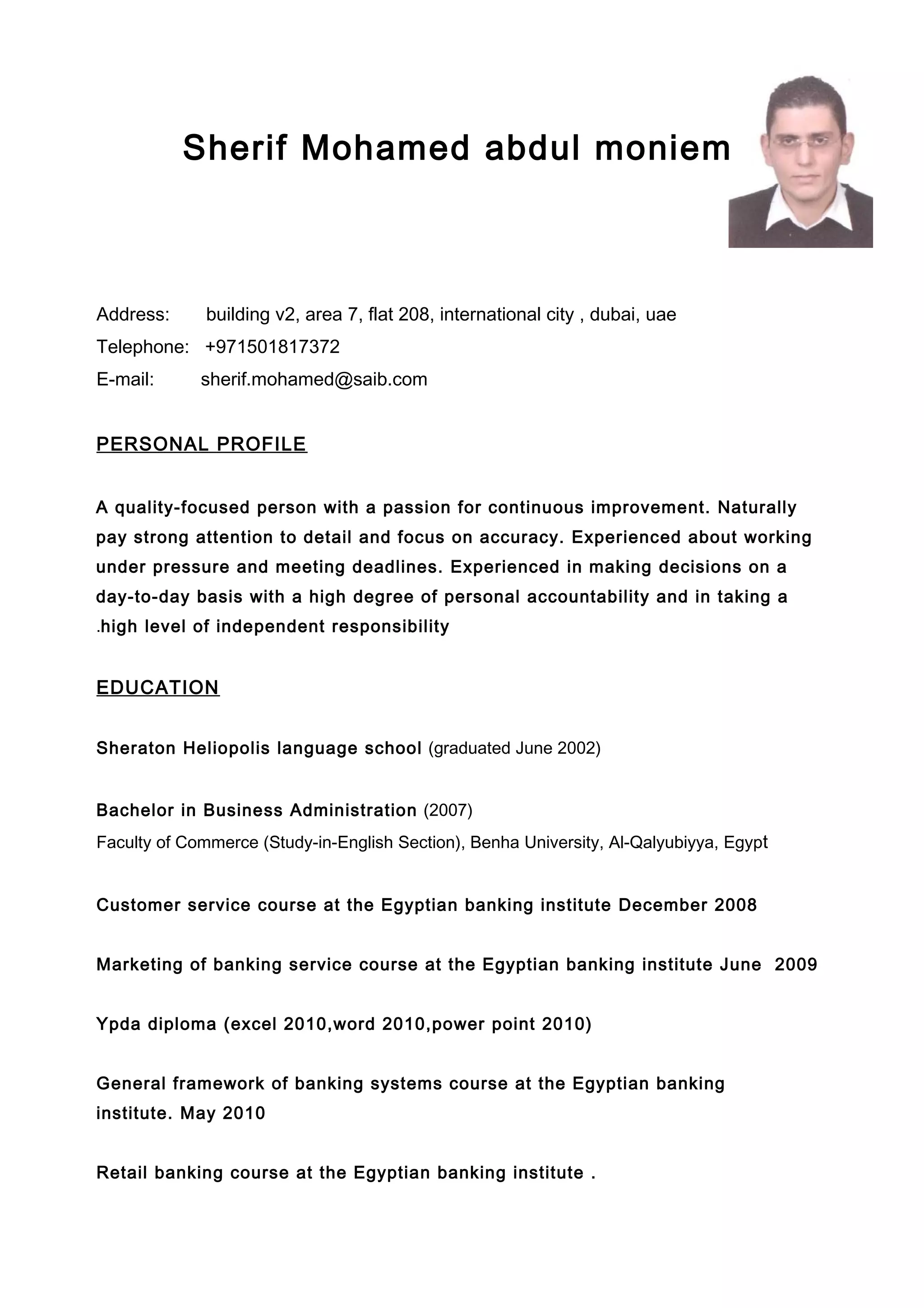 sherif mohamed cv | PDF