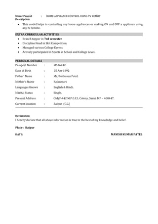 Er_Manish_Patel (CV) | PDF