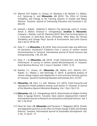 MBWAMBO CV 2016 | PDF