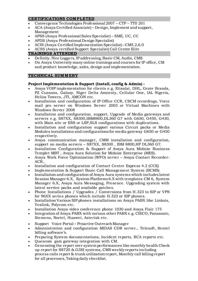 Dhananjay CV-Avaya Specialist | PDF