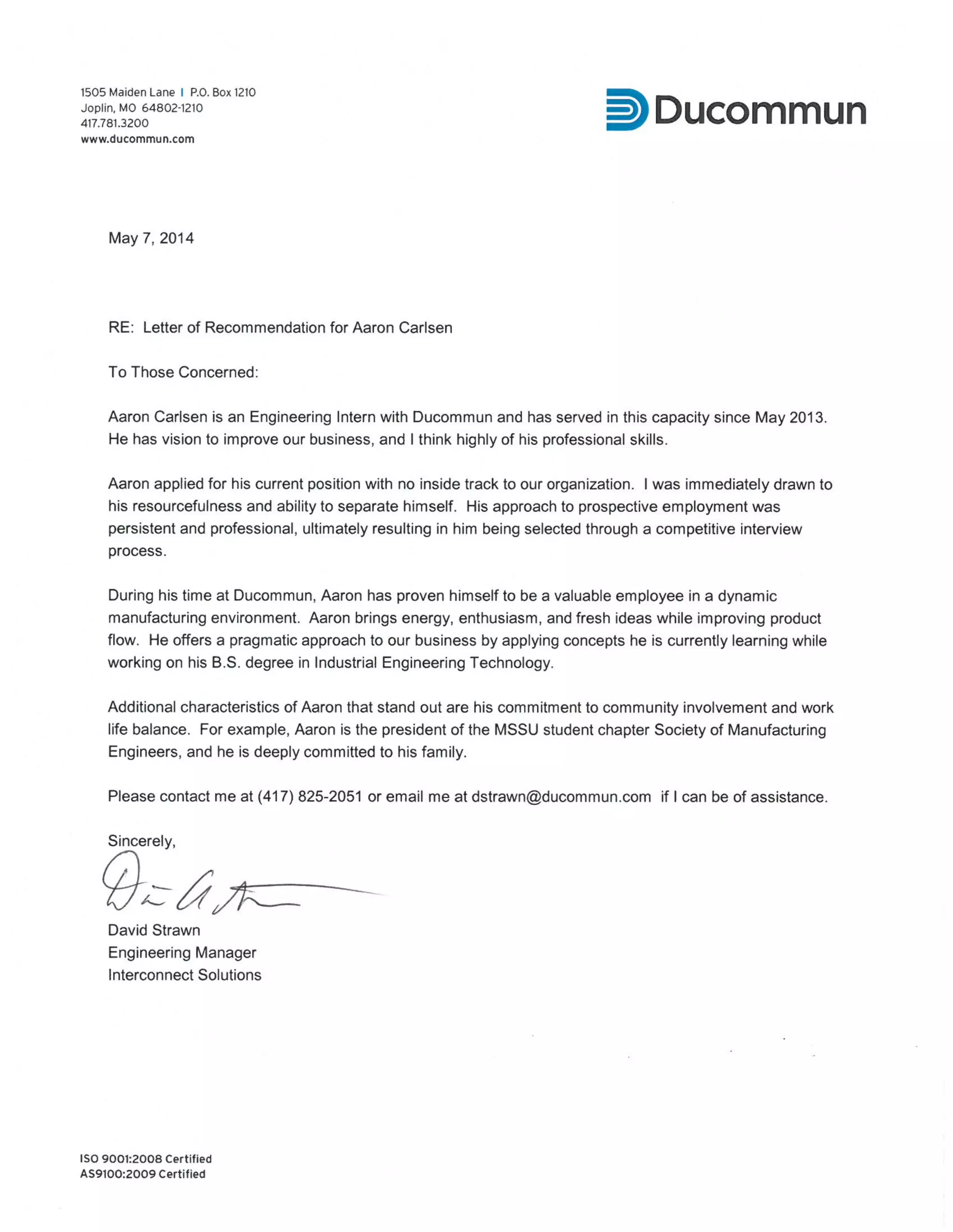 Letter of recommendation_Dave | PDF