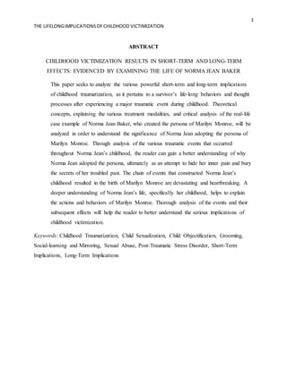 Child Abuse Implications Research Paper | DOCX | Debated Sensitive ...