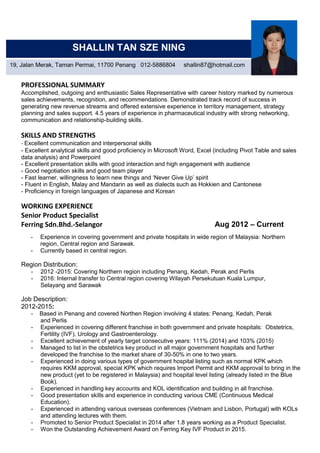 Resume Shallin Tan | PDF