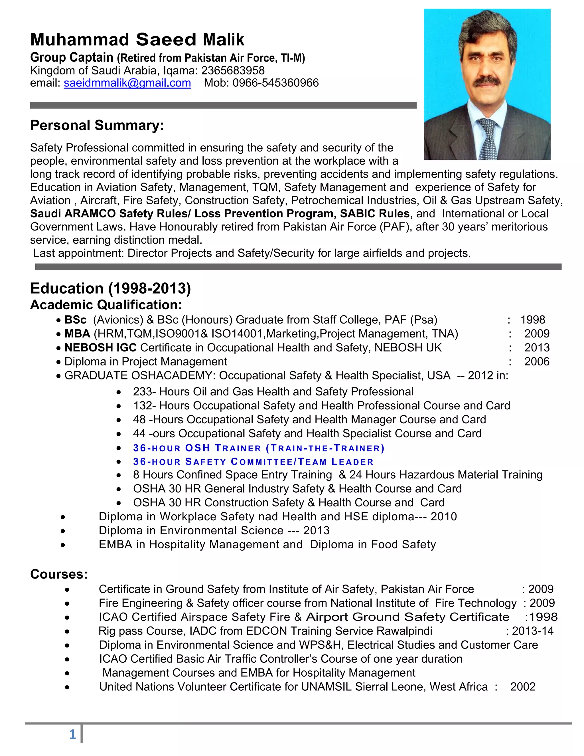Saeed Malik CV Dec14 | PDF