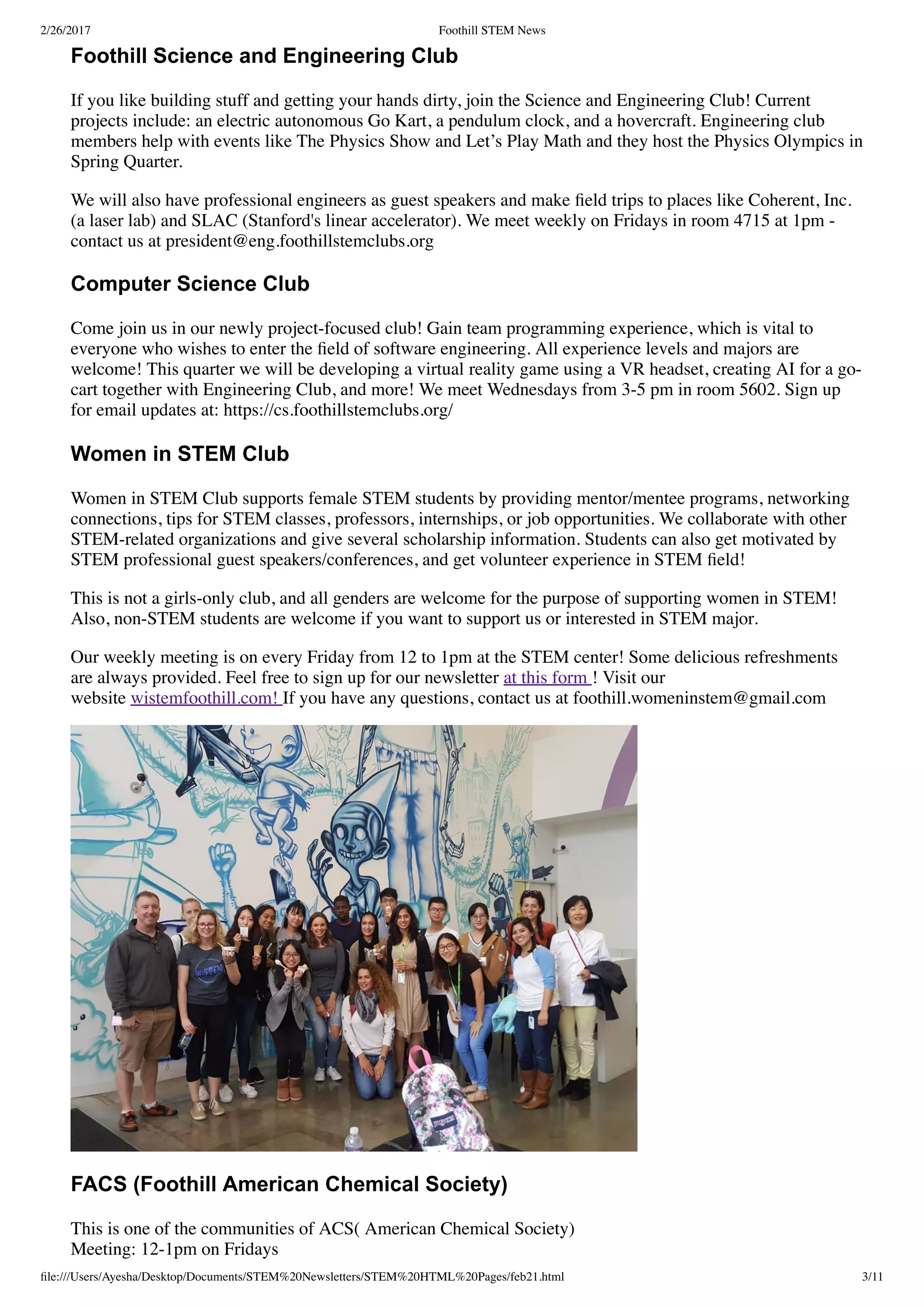 Foothill STEM News | PDF