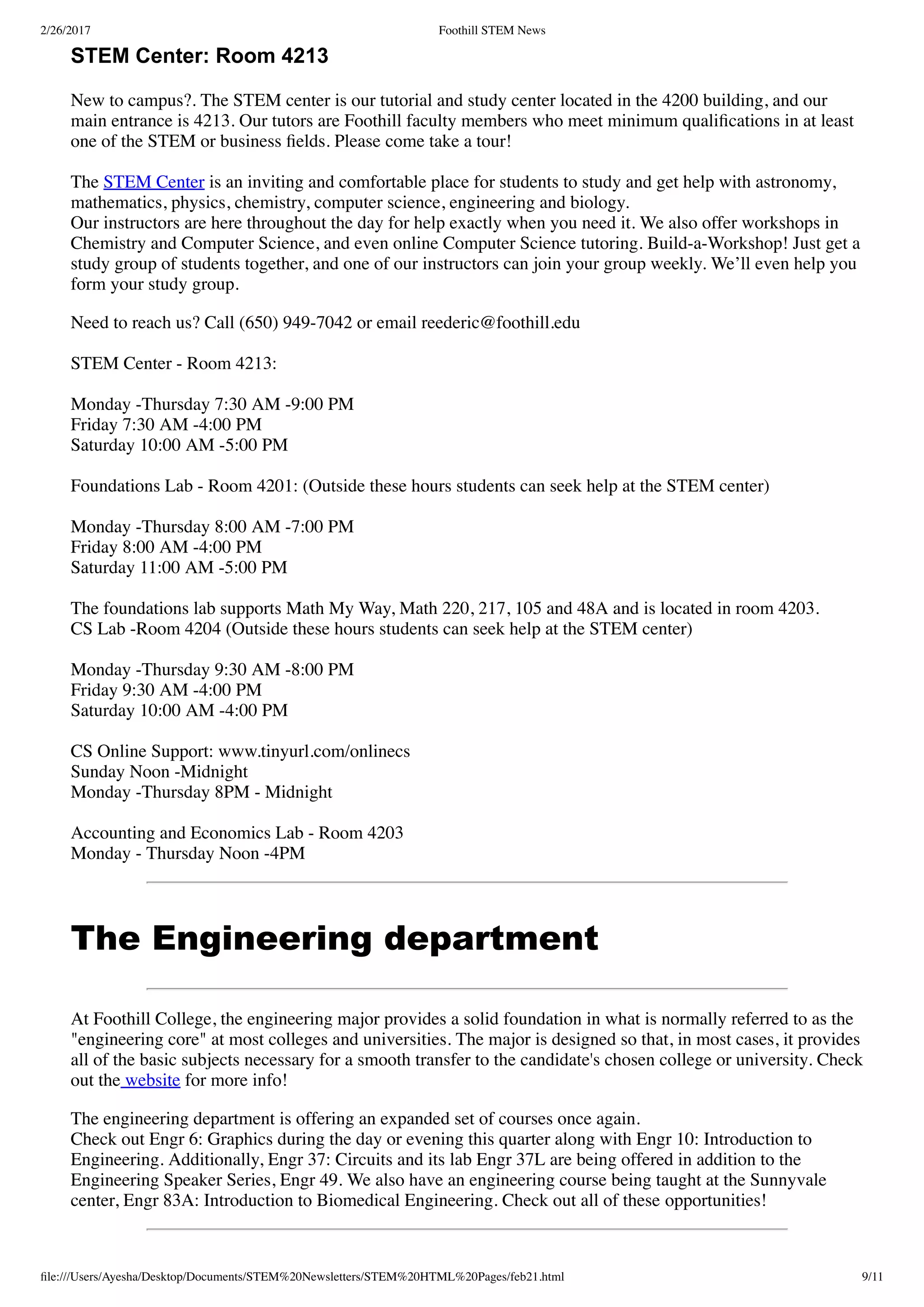 Foothill STEM News | PDF