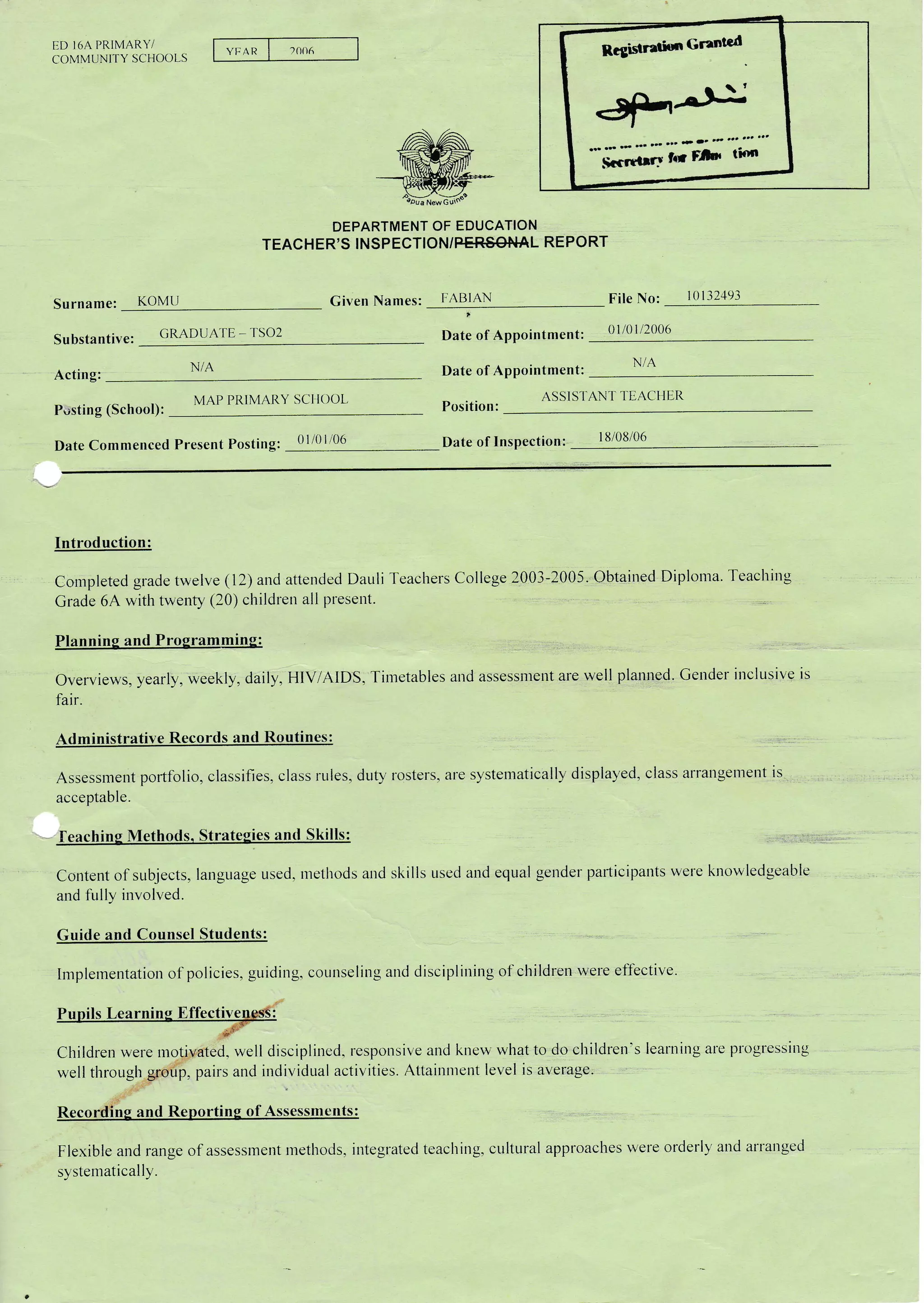 Inspection Report | PDF