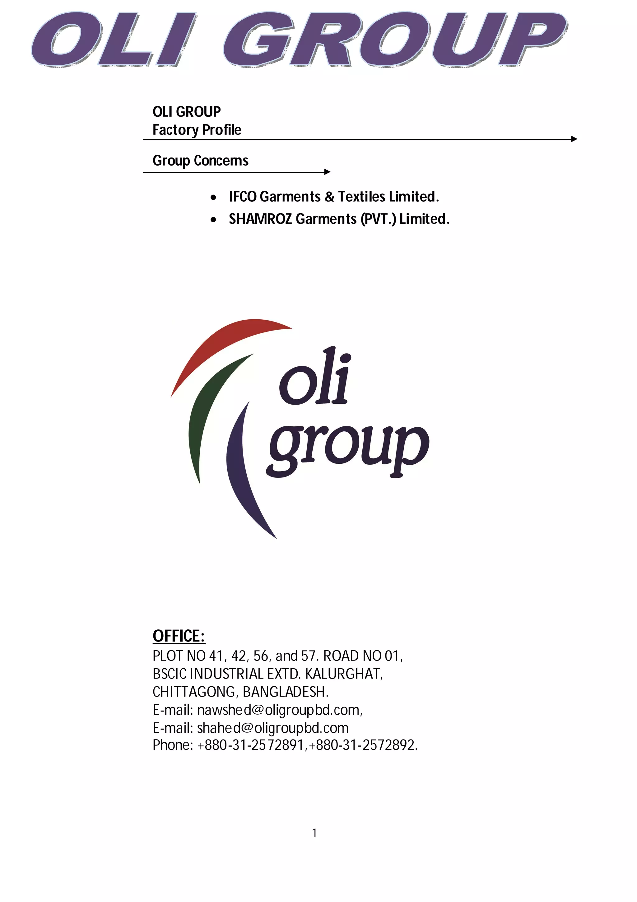 Factory Profile for oli group | PDF