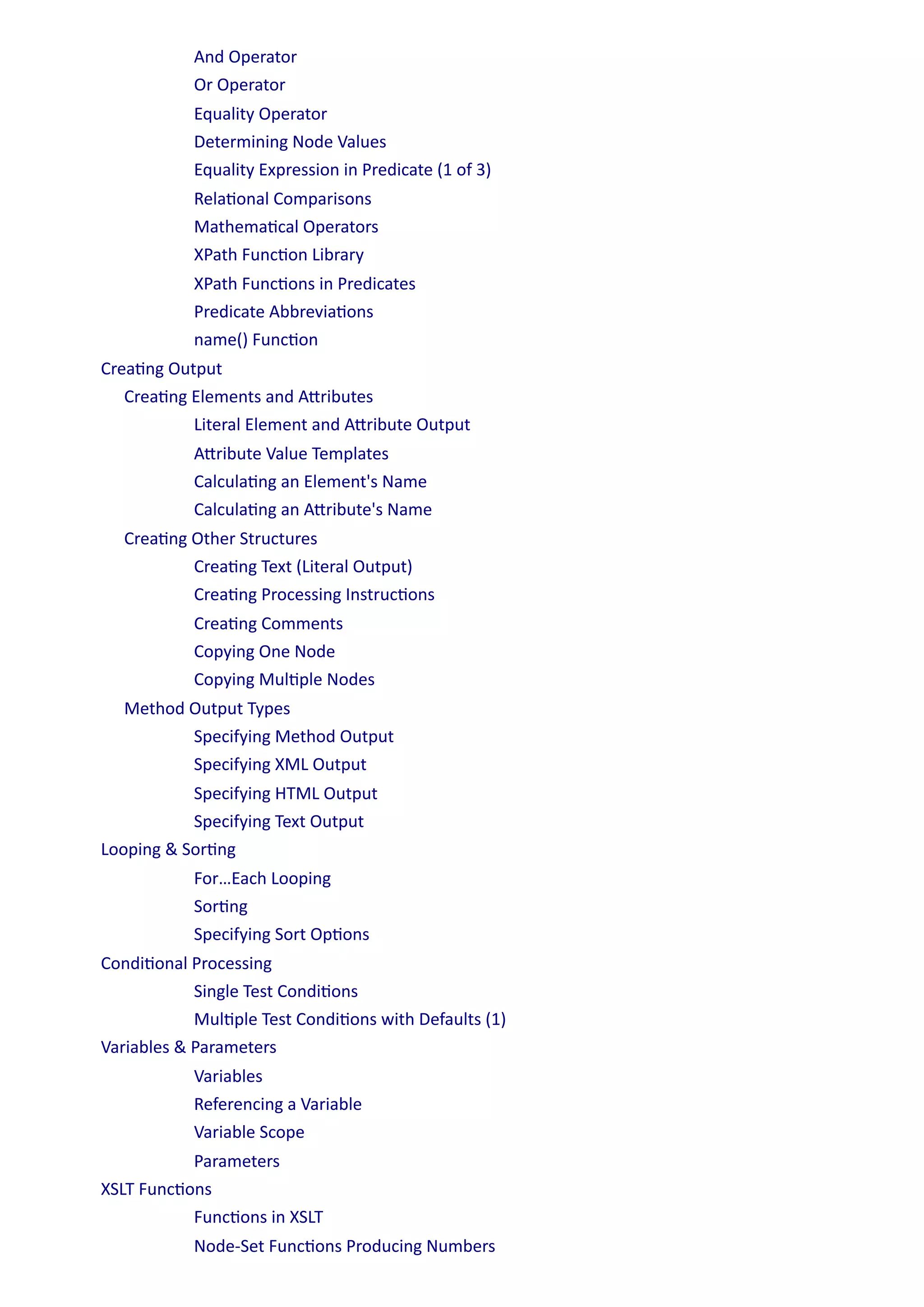 XPath XSLT Workshop - Concept Listing | PDF