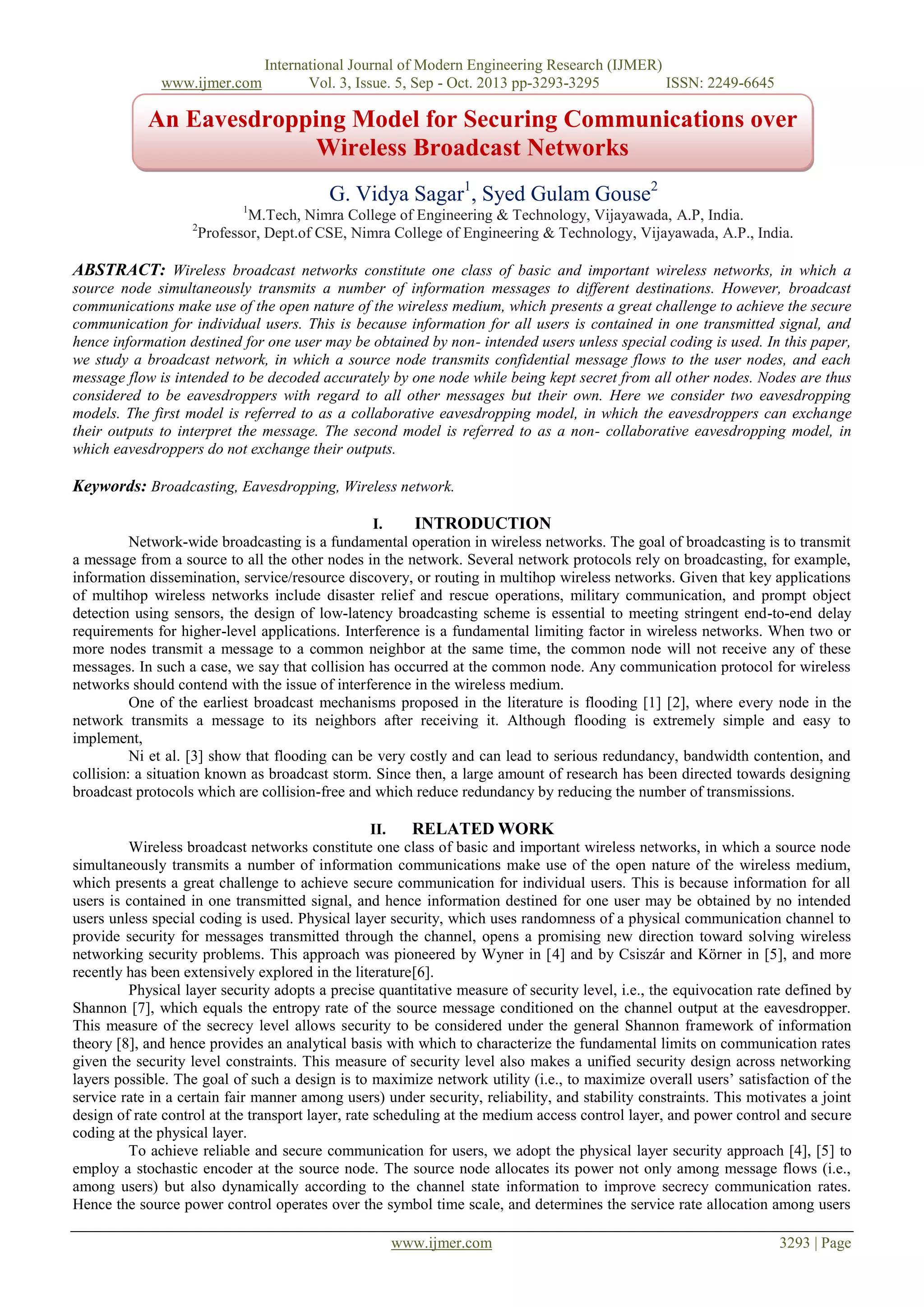 An Eavesdropping Model for Securing Communications over Wireless ...
