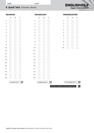 Ef3e uppint quicktest_06_answer_sheet | PDF