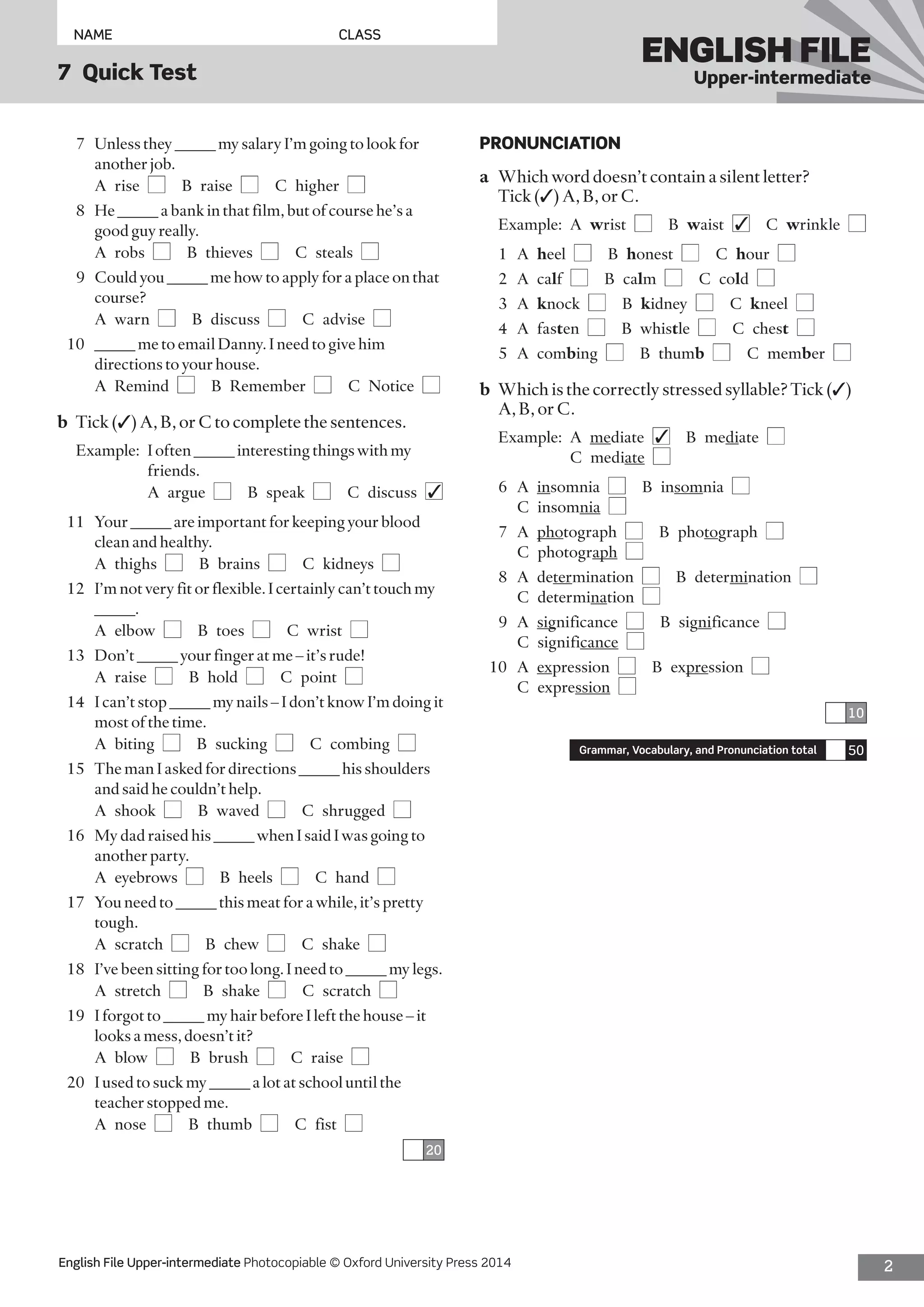 Ef3e uppint quicktest_07 | PDF