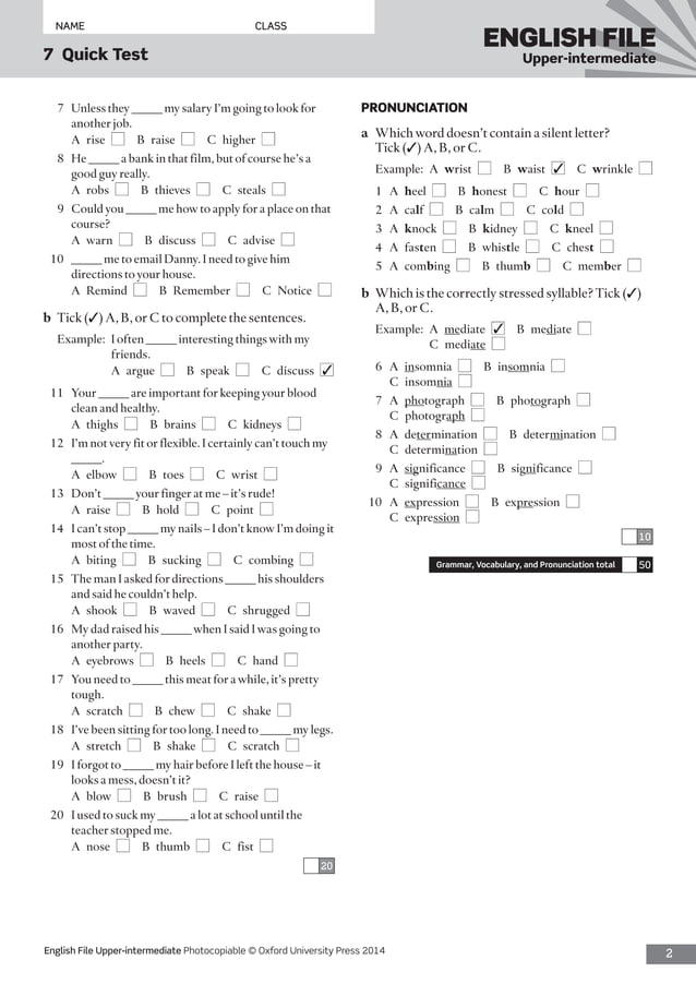 Ef3e uppint quicktest_07 | PDF