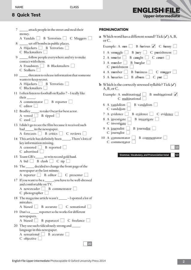 Ef3e uppint quicktest_08 | PDF | Crime & Harmful Acts to Individuals ...