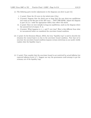 LARC Econ 100C - Practice Test | PDF