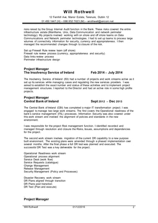 Will Rothwell CV2016 v2 0 | DOCX | Computing | Technology & Computing