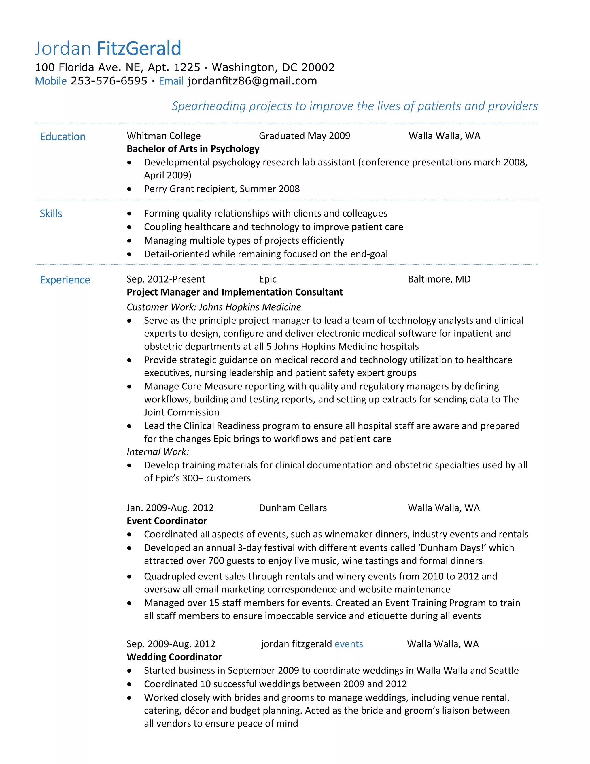 Jordan FitzGerald Resume | PDF