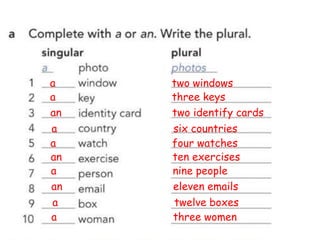 EF4E Unit 2A - Singular and plural nouns.pptx