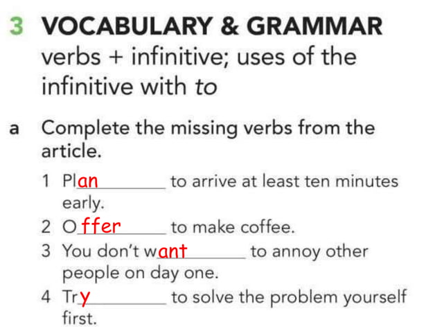 EF4PI Unit 7A - Infinitives and first days at work.pptx | Homework and Study | Education