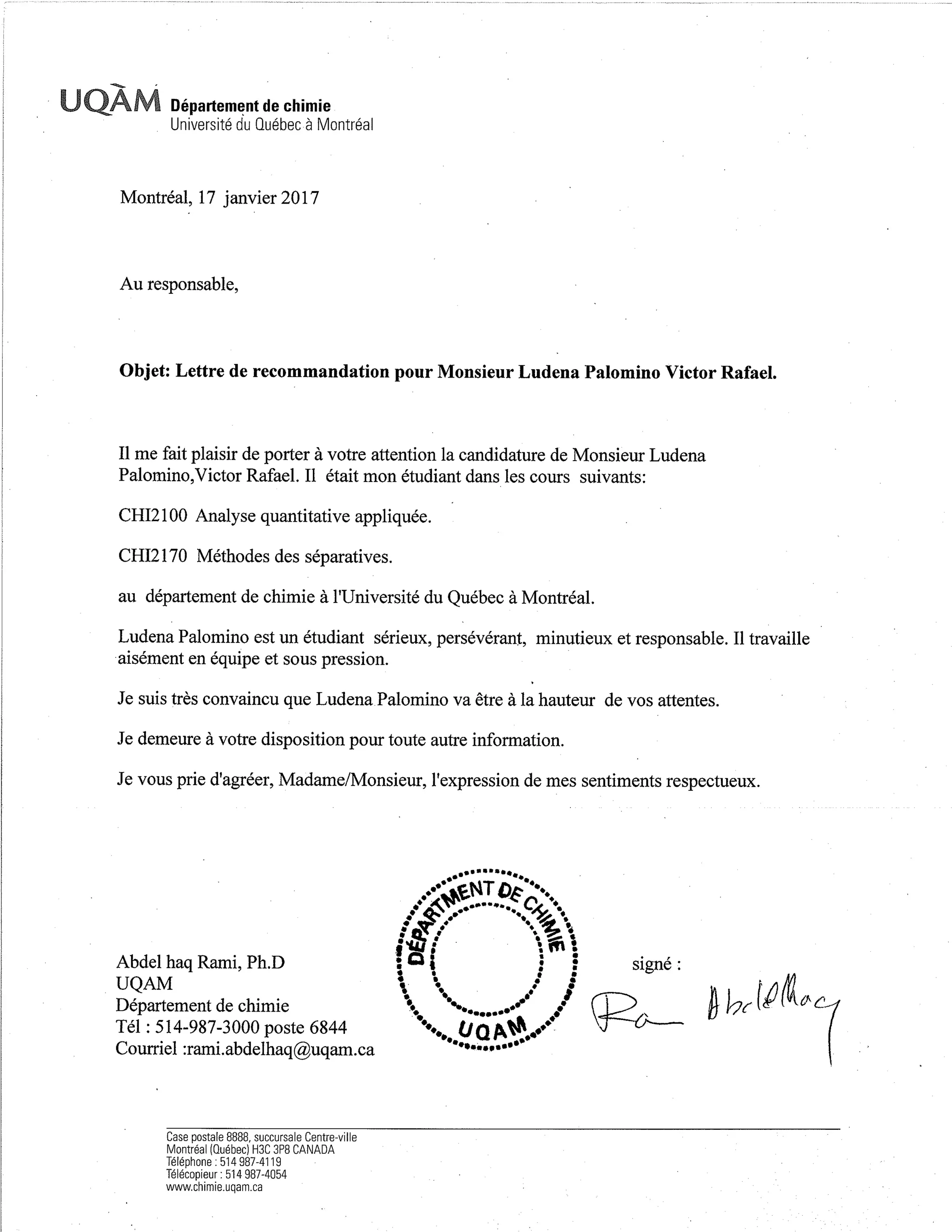 lettre de reference uqam 2 | PDF