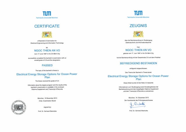 TUM Certificate | PDF