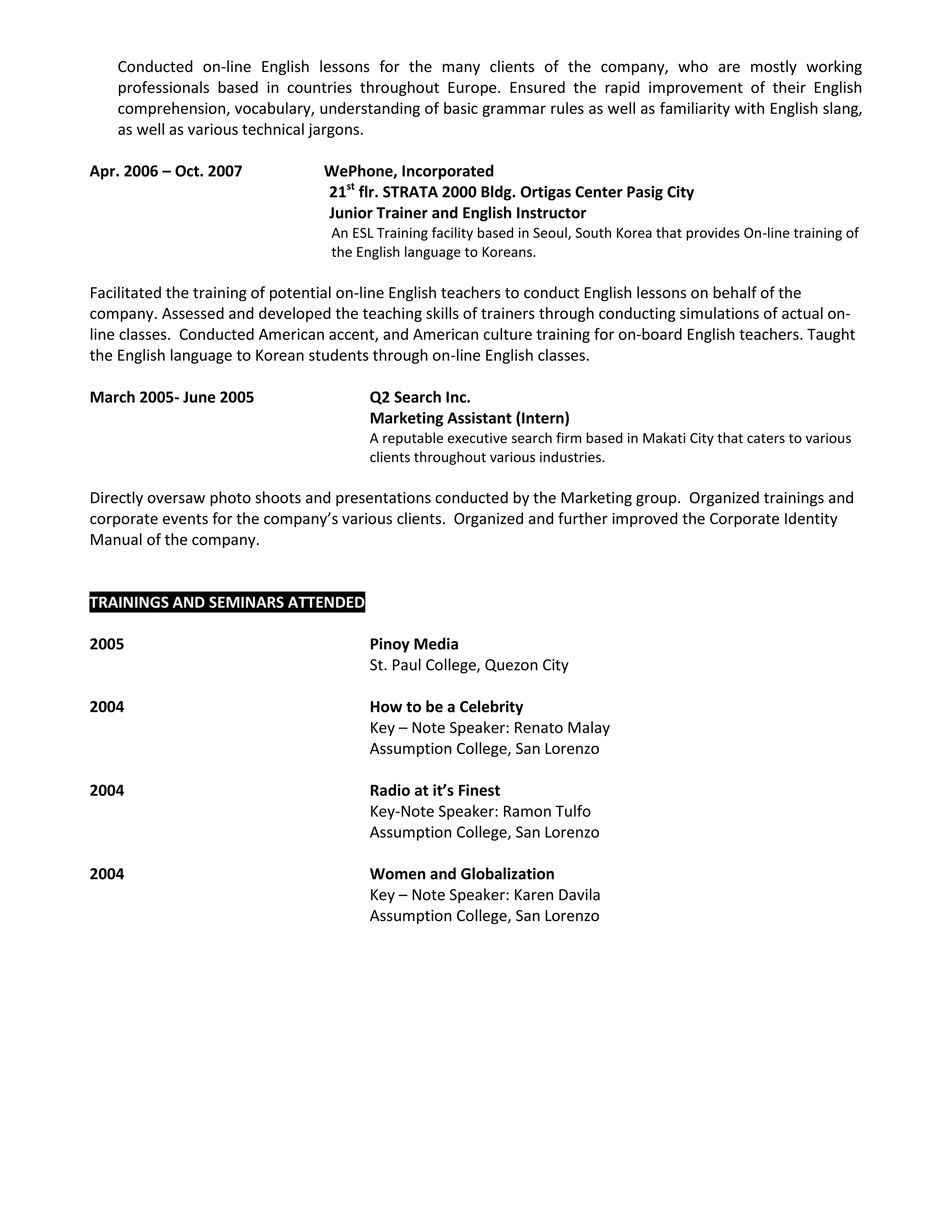 CV - Monica Labrador | PDF