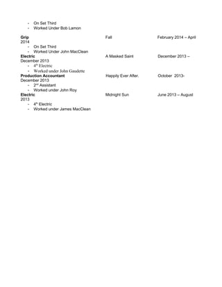 Film Resume - 3 in 1 | PDF