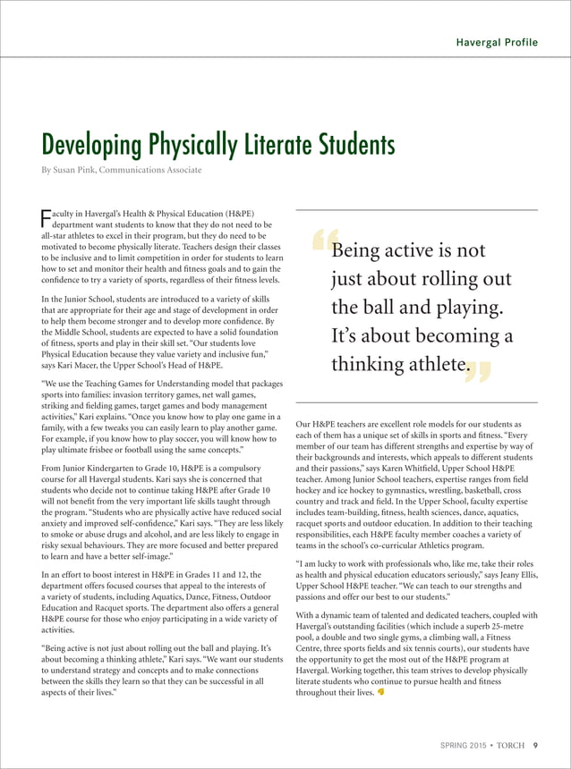 Developing Physically Literate Students | PDF