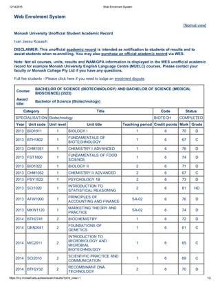 Transkrip Nilai | PDF