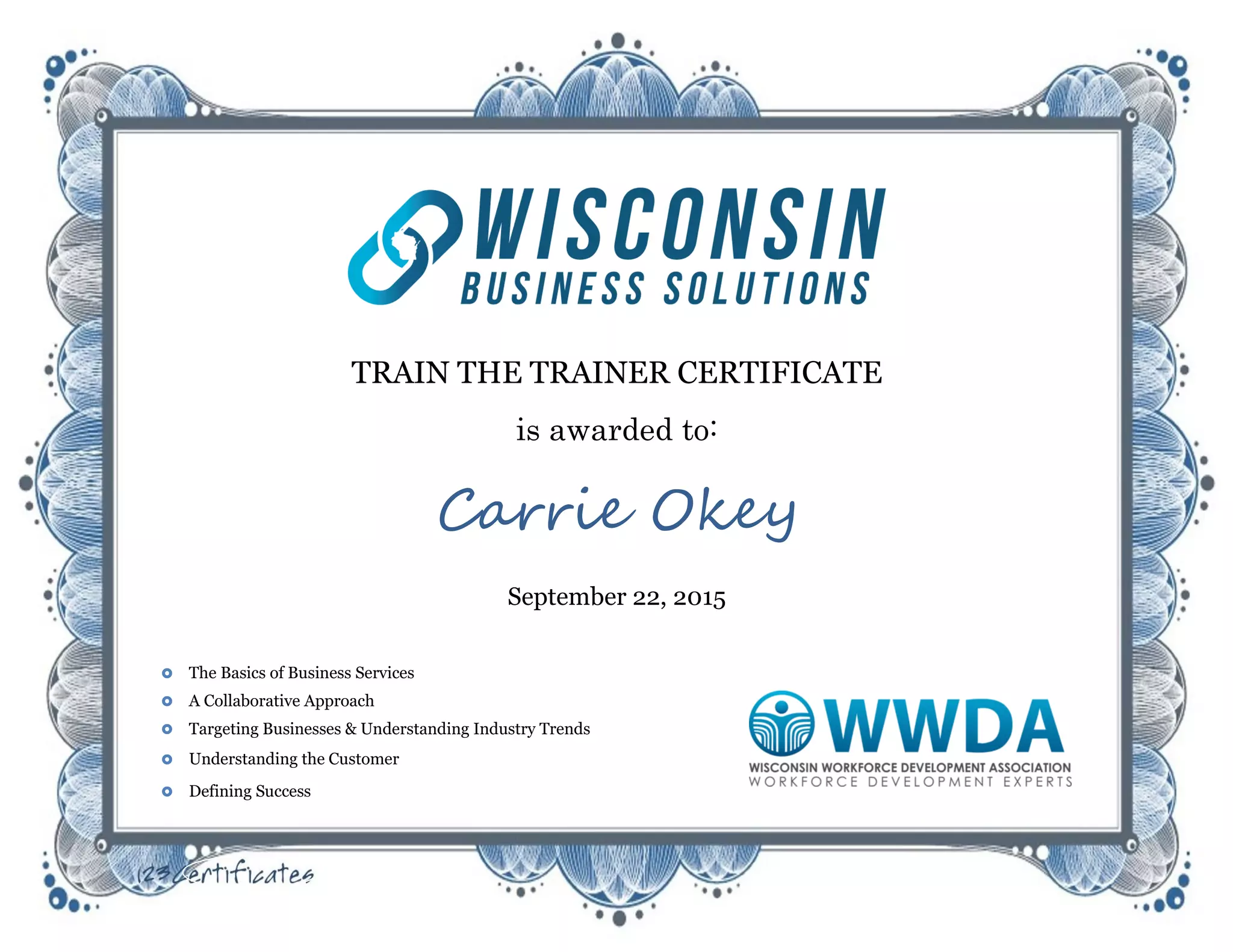 Trainer Certificate Co Pdf