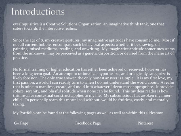 everInquisitive Portfolio Presentation | PPT