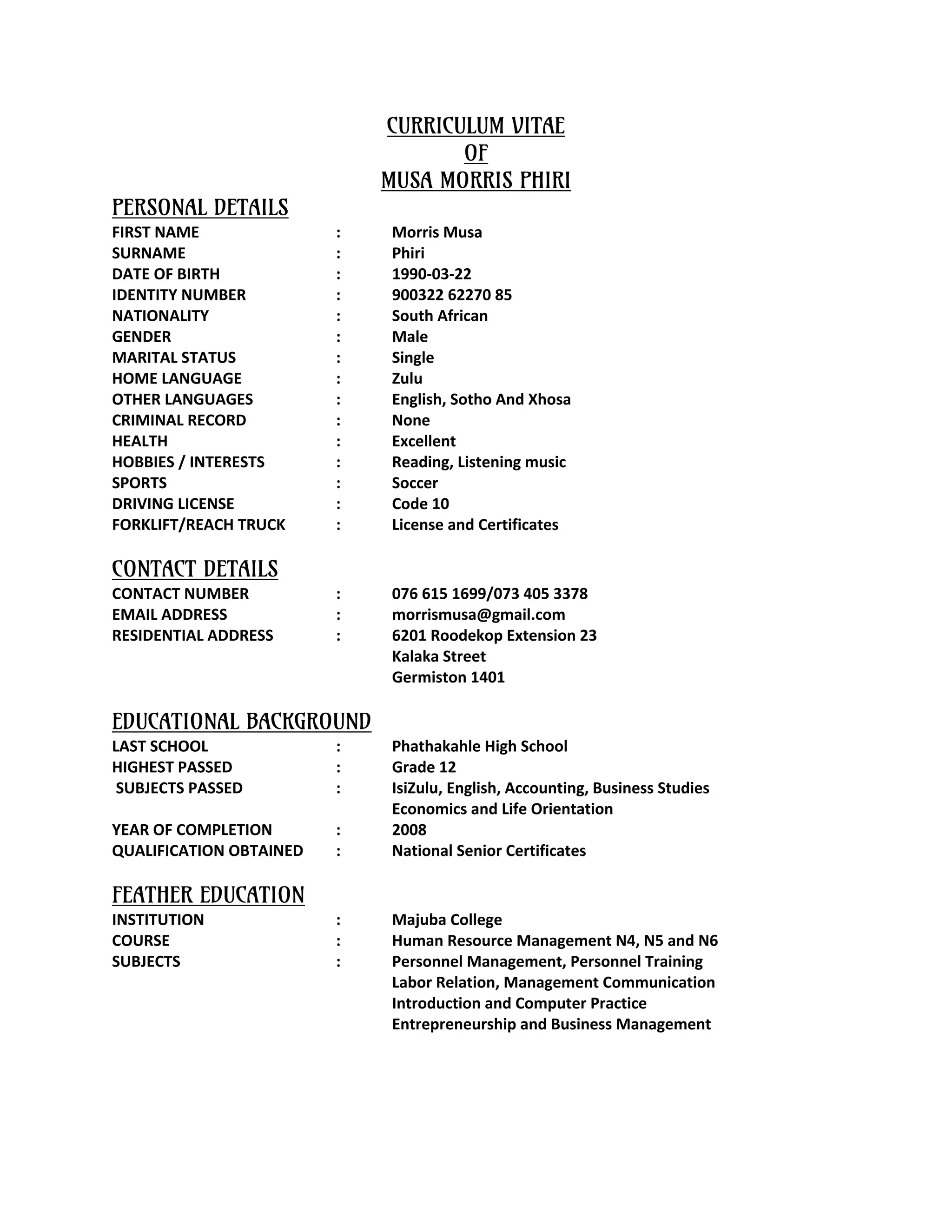 Curriculum Vitae Of Musa.docx