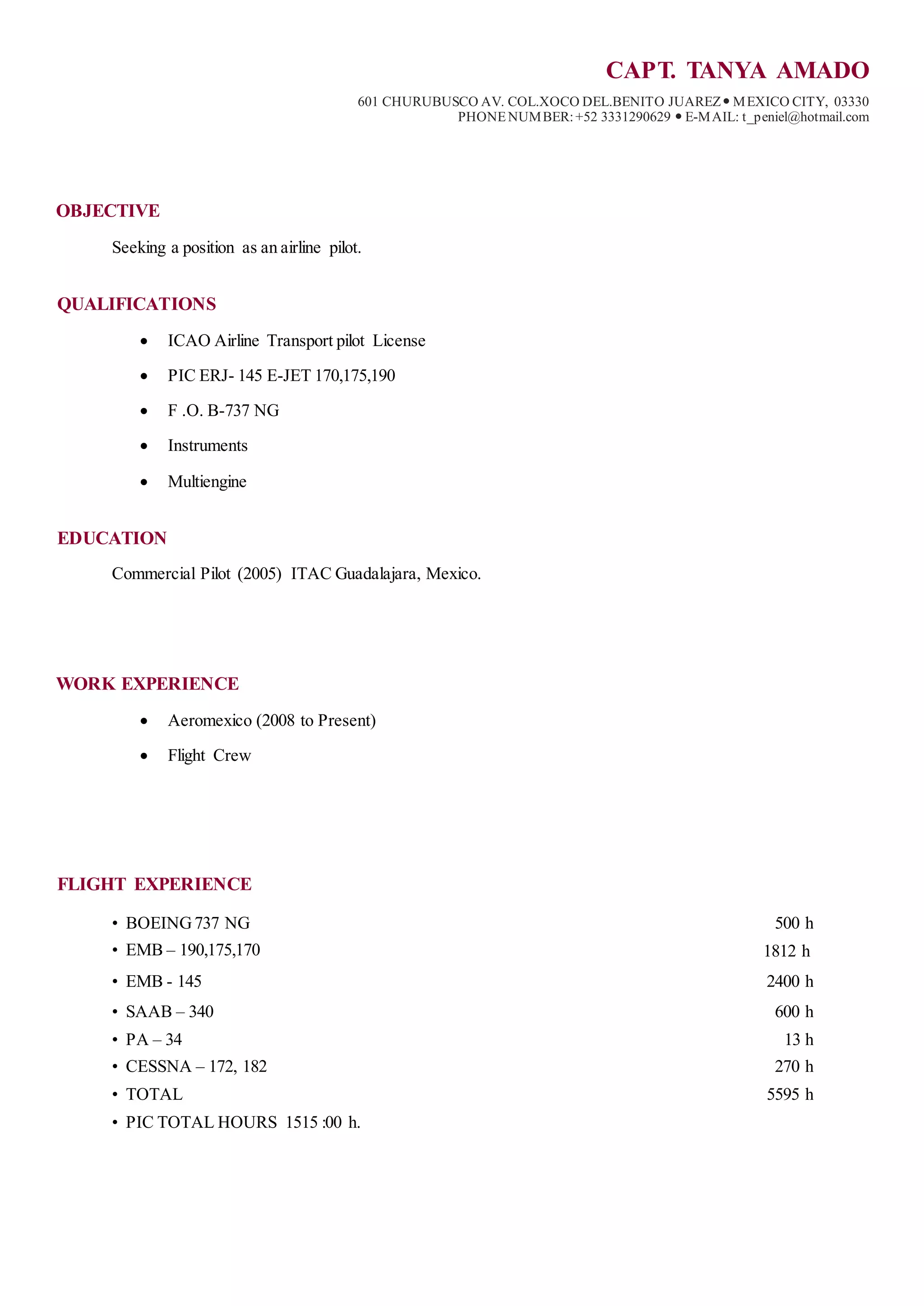 CV TANYA P AMADO TORRES | PDF