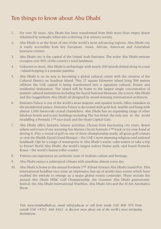10-things to know about Abu Dhabi | PDF