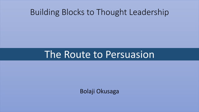 Building Blocks to Thought Leadership | PPT