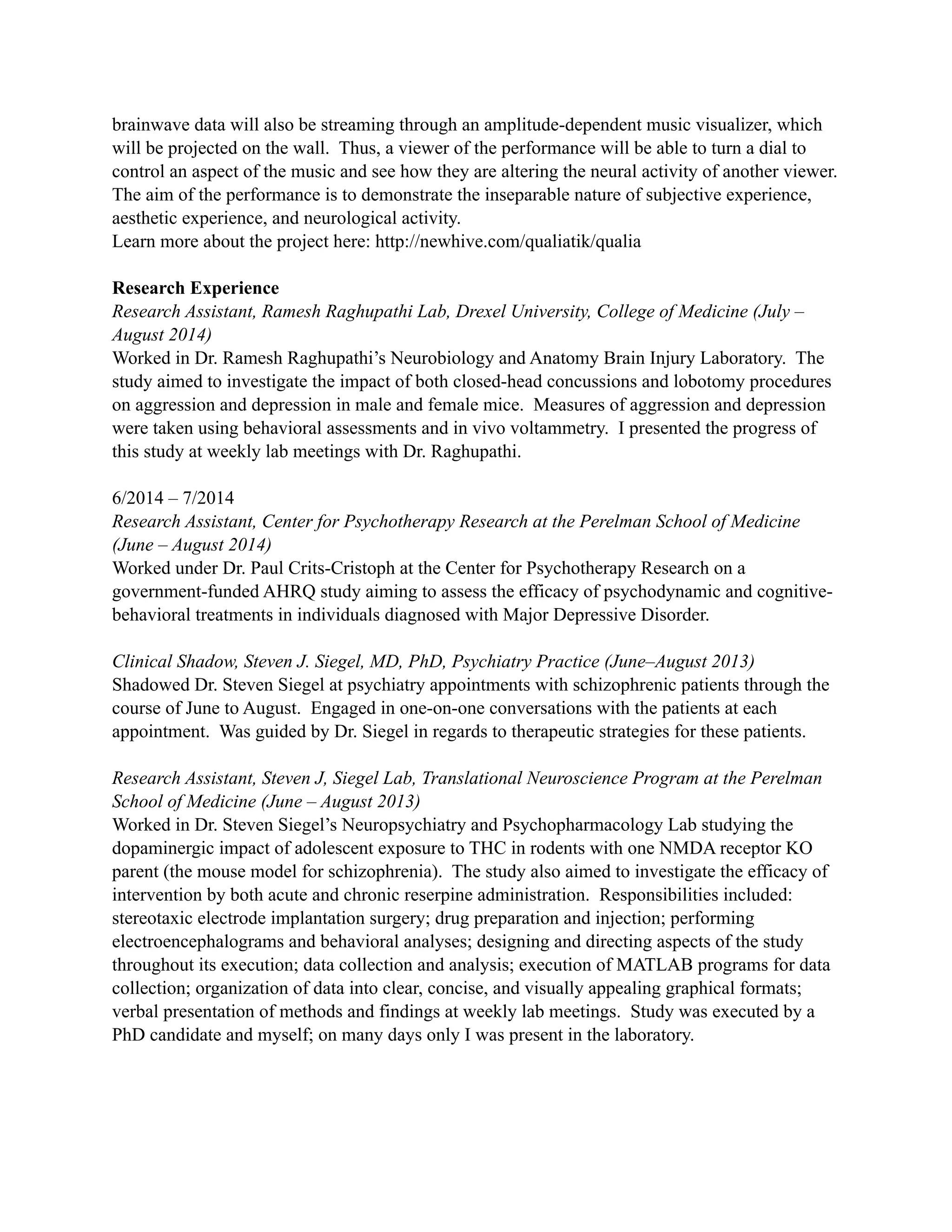 Arielle Herman Curriculum Vitae | PDF