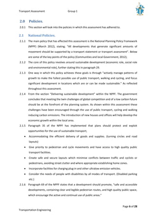 Transport Assessment | PDF
