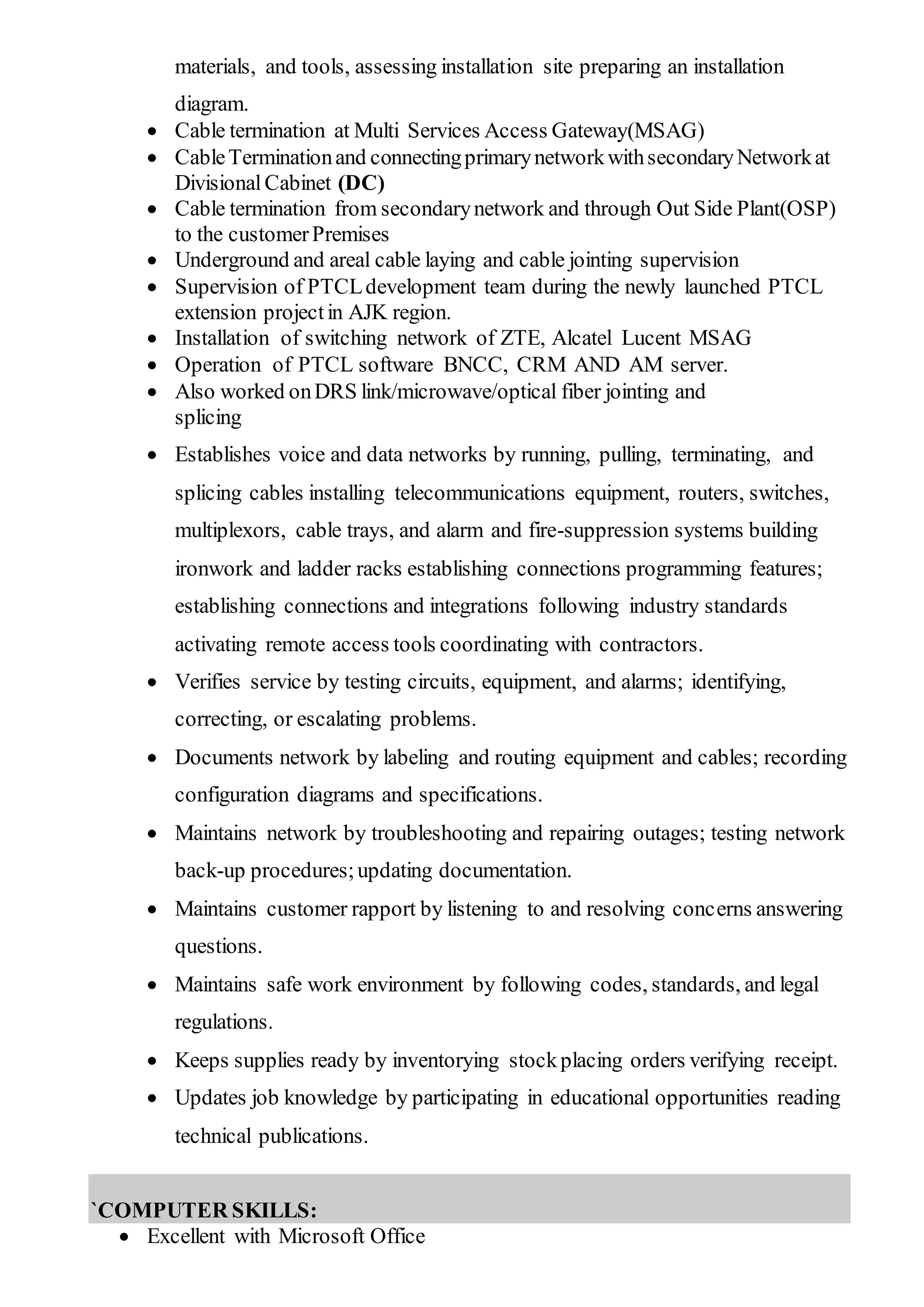 Ibrar Usmani CV | DOCX | Computer Networking | Computing