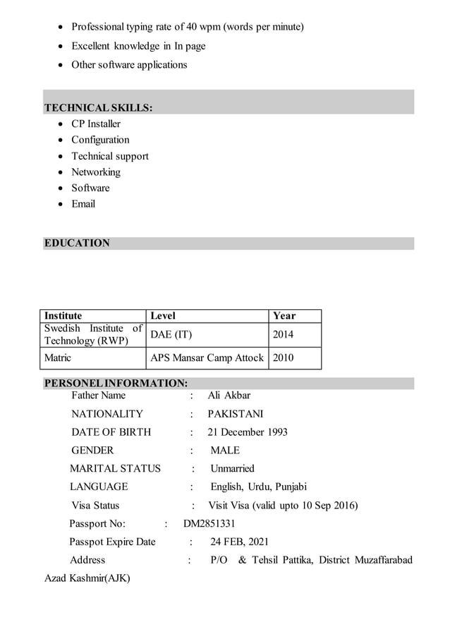 Ibrar Usmani CV | DOCX | Computer Networking | Computing
