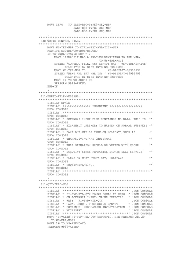COBOL BATCH EXAMPLE-RPR6621F | DOCX