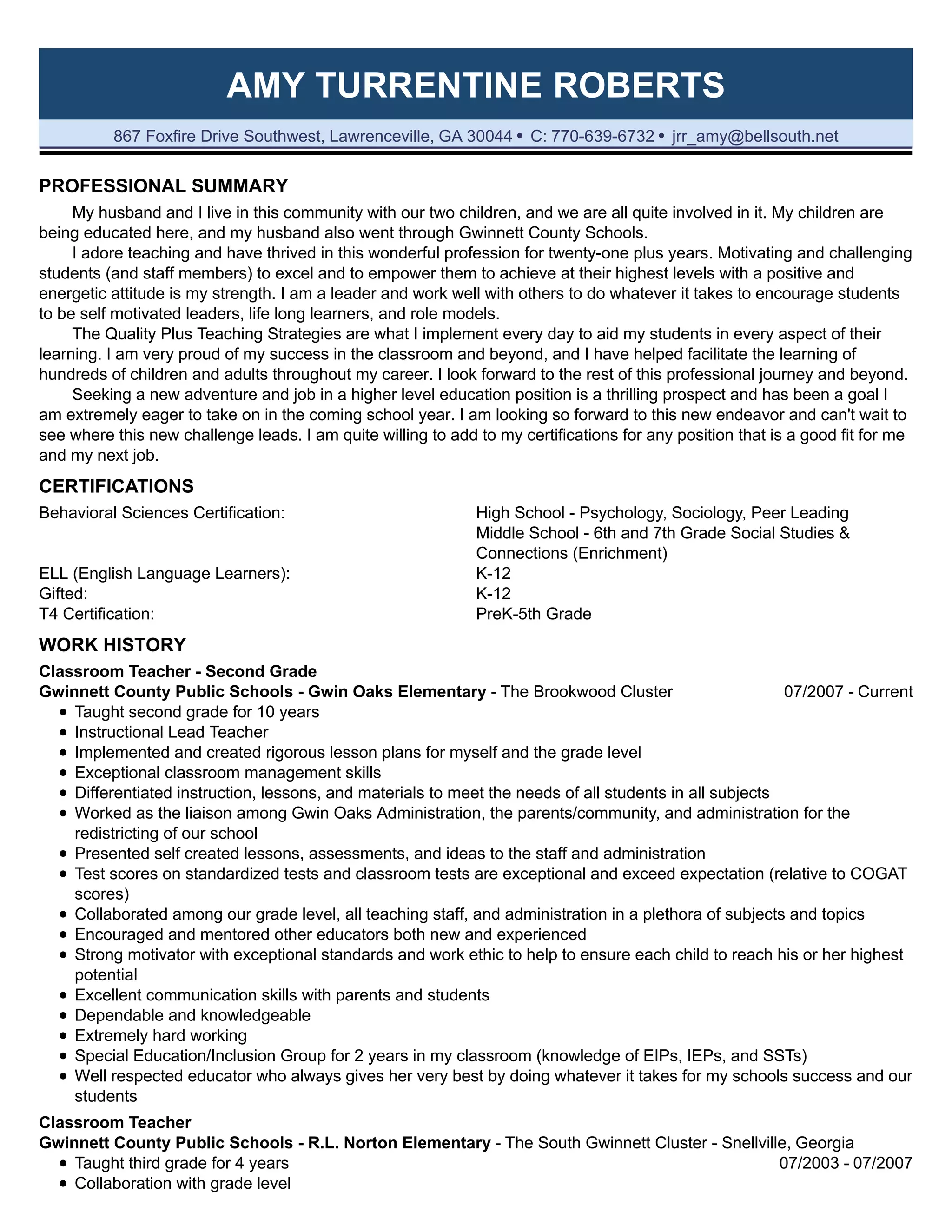 Amy Roberts Resume 1 (1) (1) | PDF