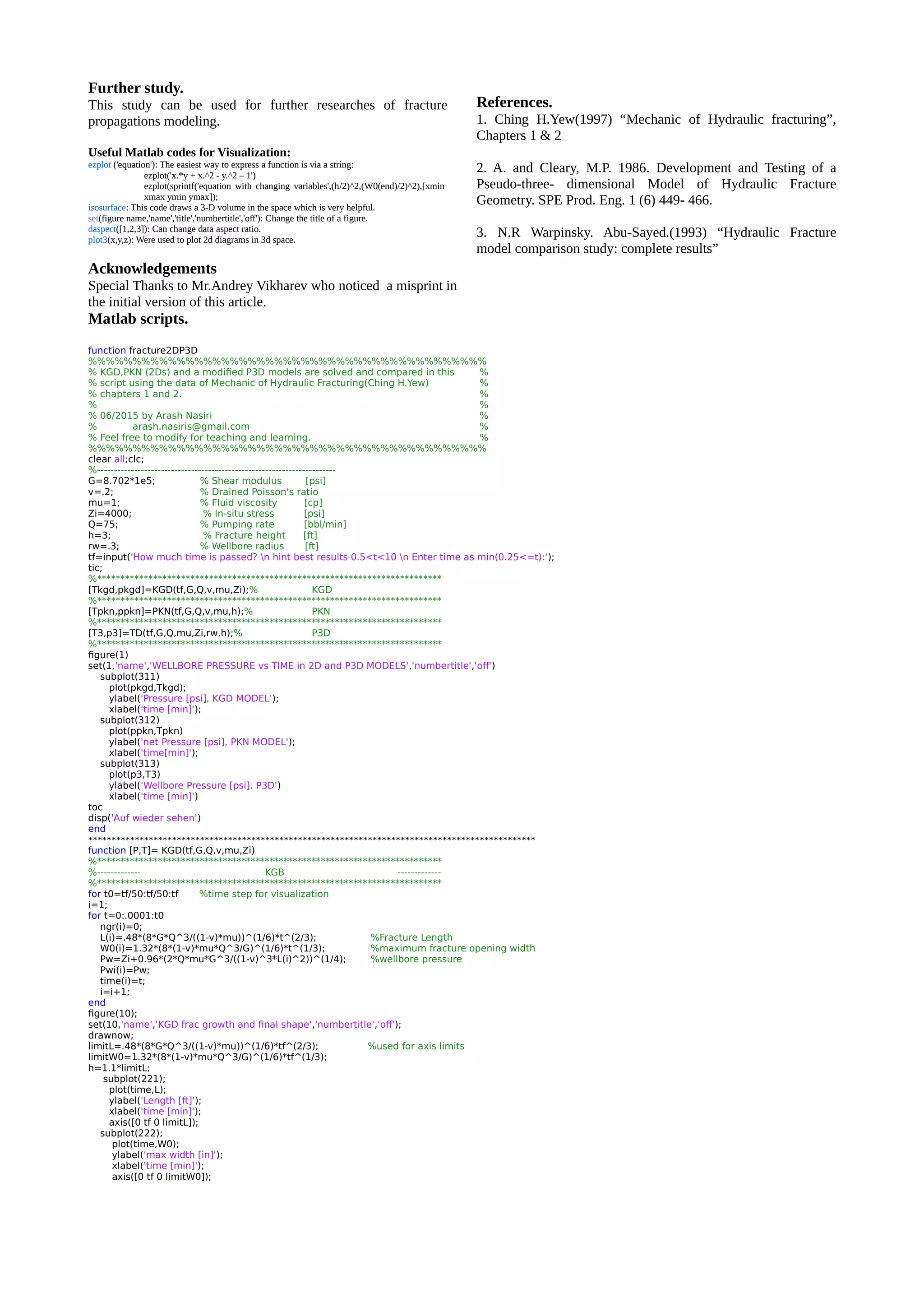 A Comparison Study of KGD, PKN and a Modified P3D Model II. | PDF