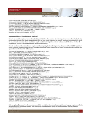 Engineering Management Program Description | PDF