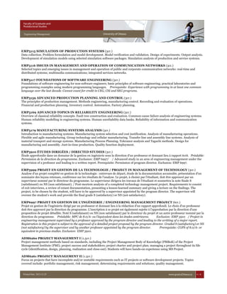 Engineering Management Program Description | PDF