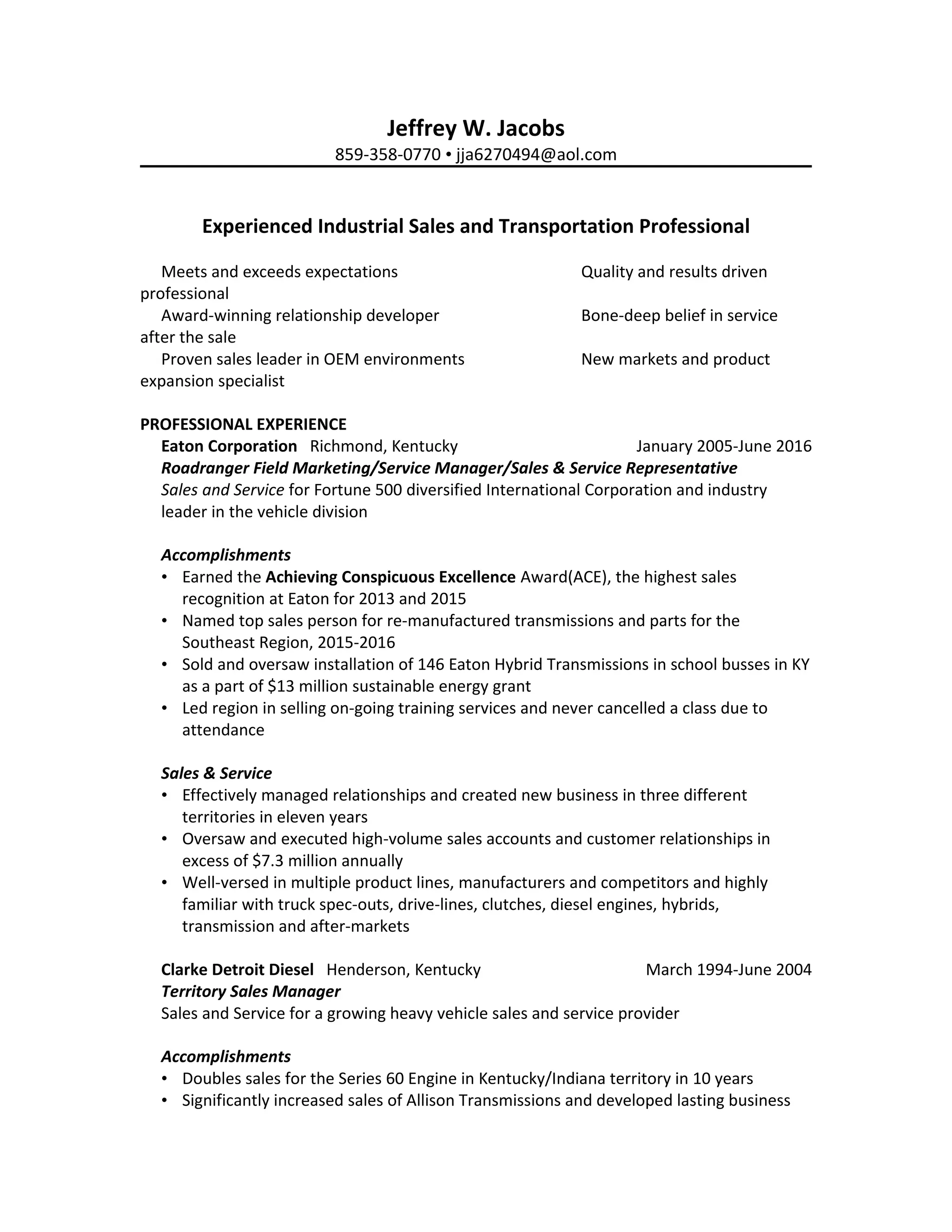 Jeffrey Jacobs Resume.revised | RTF